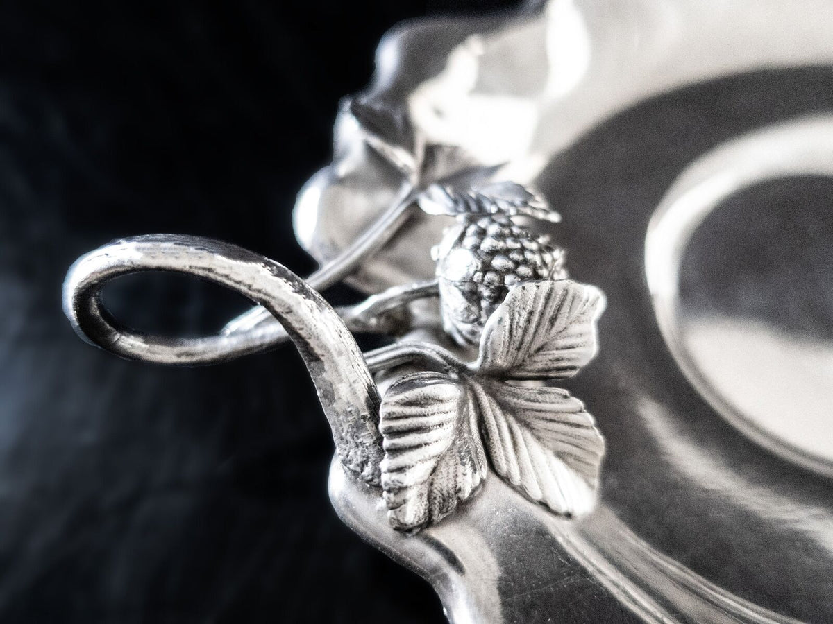 Antique Silver Plate Candy Dish With Figural Leaves And Berries EG Web ...