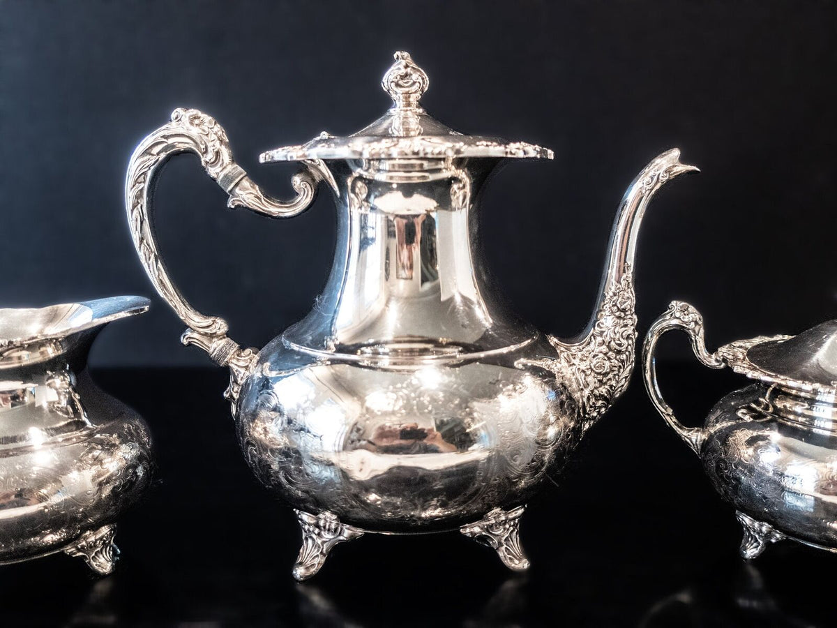 Vintage Silver Plate Tea Set Community Ascot Sheffield Reproduction ...
