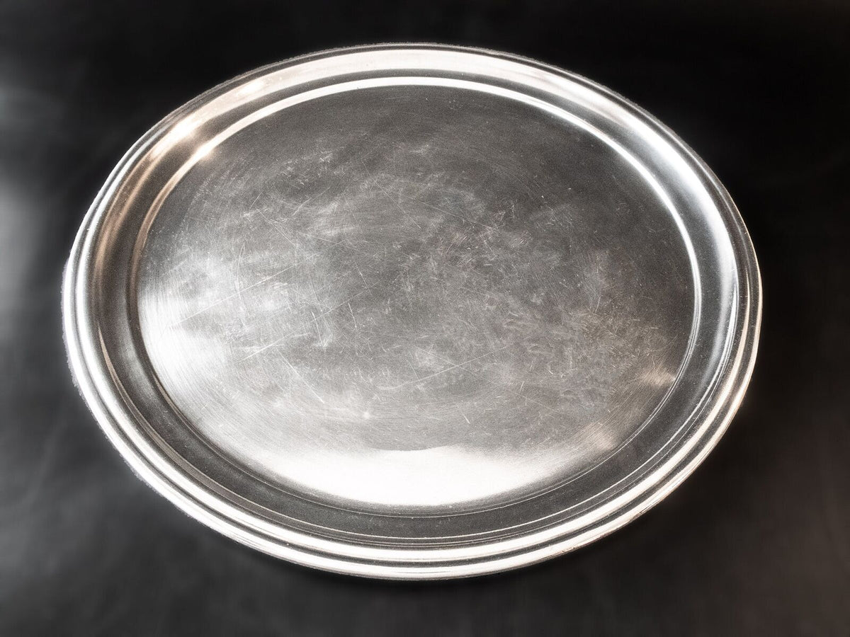 Silver Soldered Serving Tray Round Hotel Style Silver 1980 ...