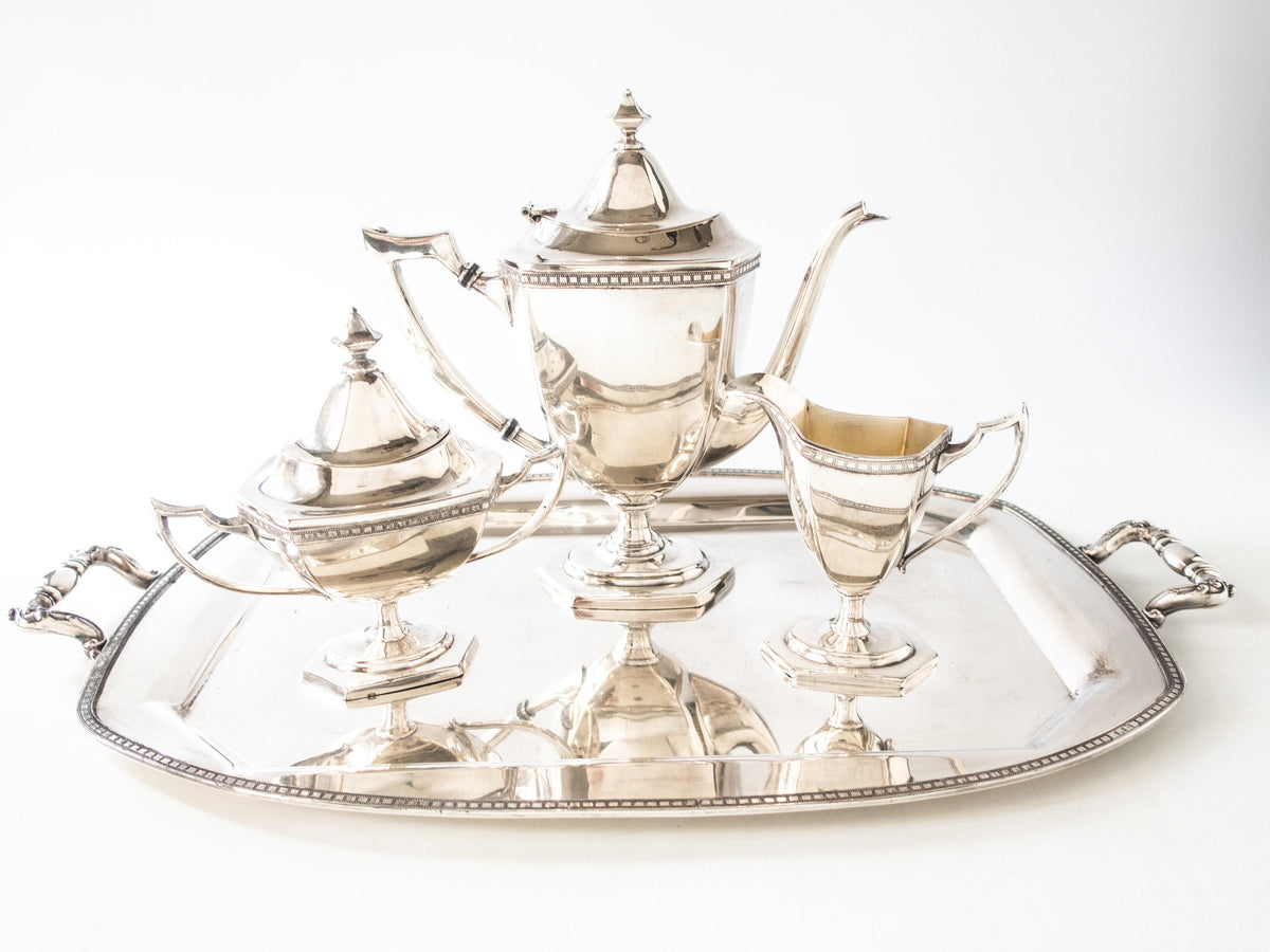 Antique Silverplate Tea Set With Tray Art Deco Style – InventifDesigns