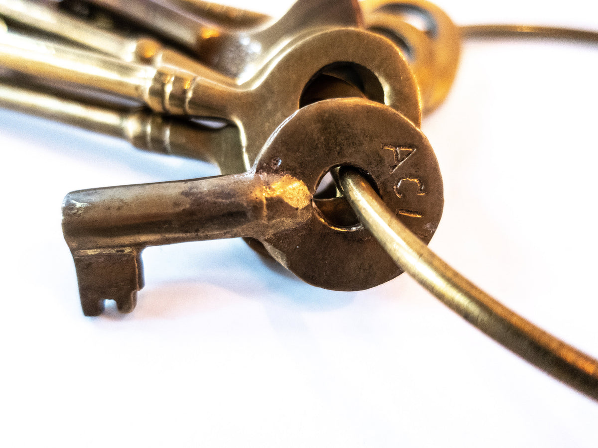 Railroad Key Adlake ACL RR Brass Skeleton Keys Set Atlantic Coast Line ...