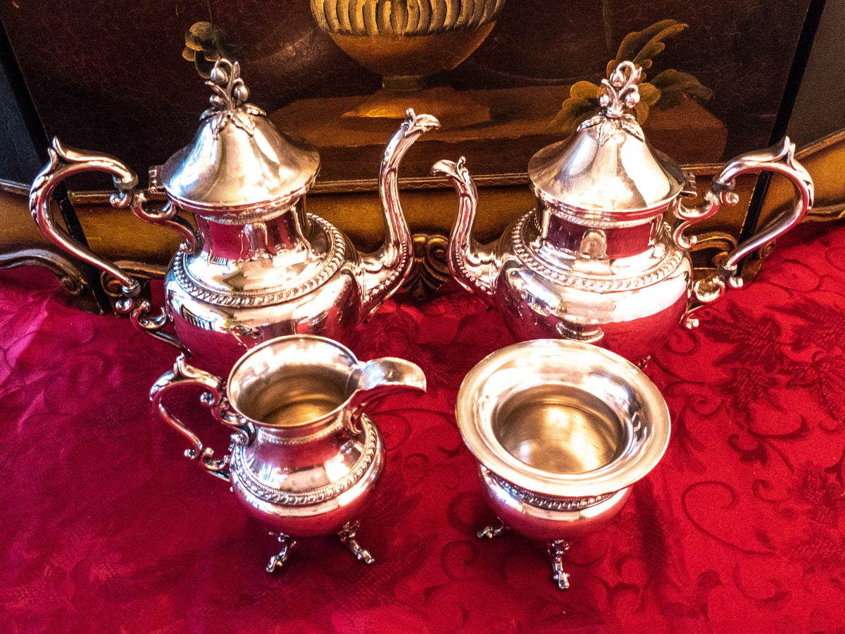 Vintage Silver Plate Coffee Tea Set Coffee Birmingham Silver Co Bsc Si ...