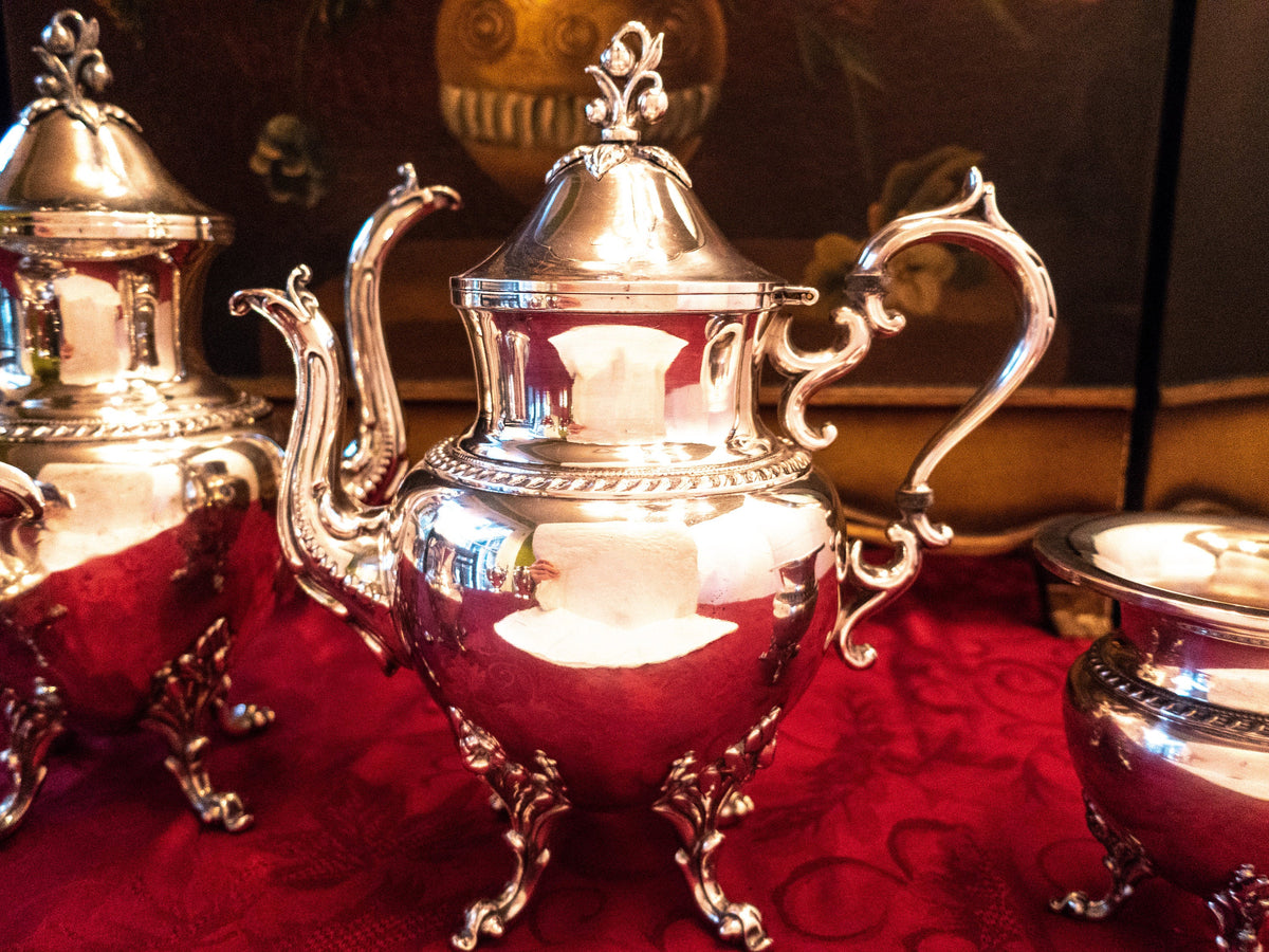 Vintage Silver Plate Coffee Tea Set Coffee Birmingham Silver Co Bsc Si ...