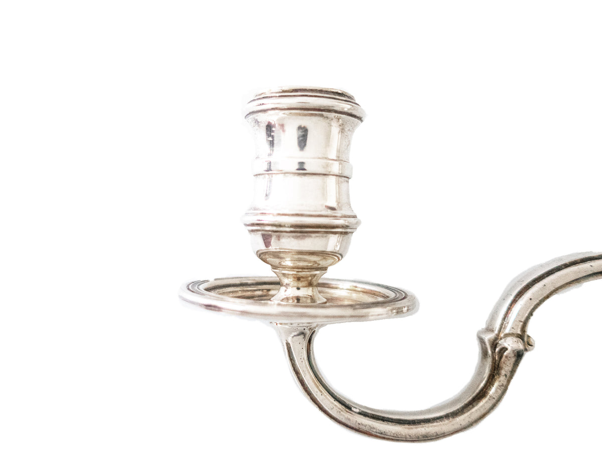 Sterling Silver Candelabra Pair Convertible Candle Holder Arms London ...