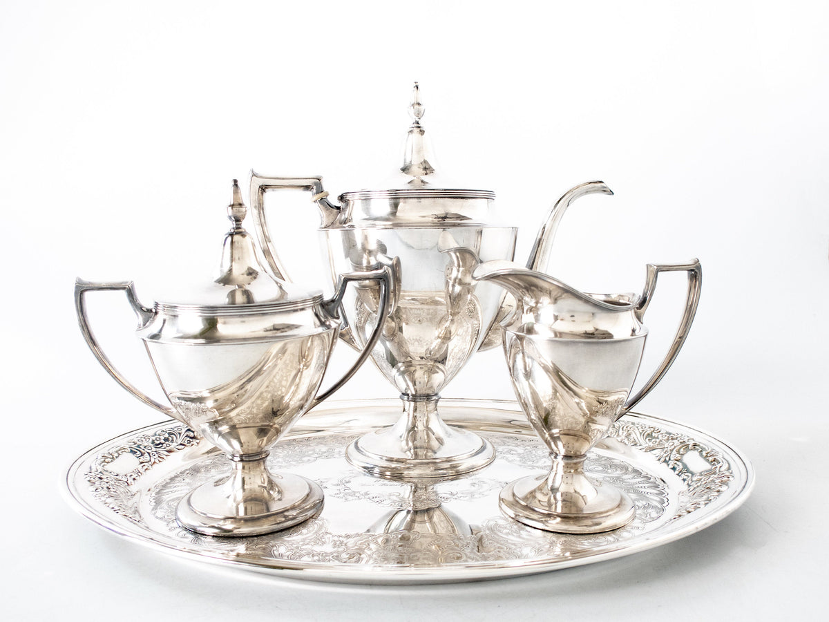 Vintage Pairpoint Silver Plate Tea Set With Tray Art Deco – InventifDesigns