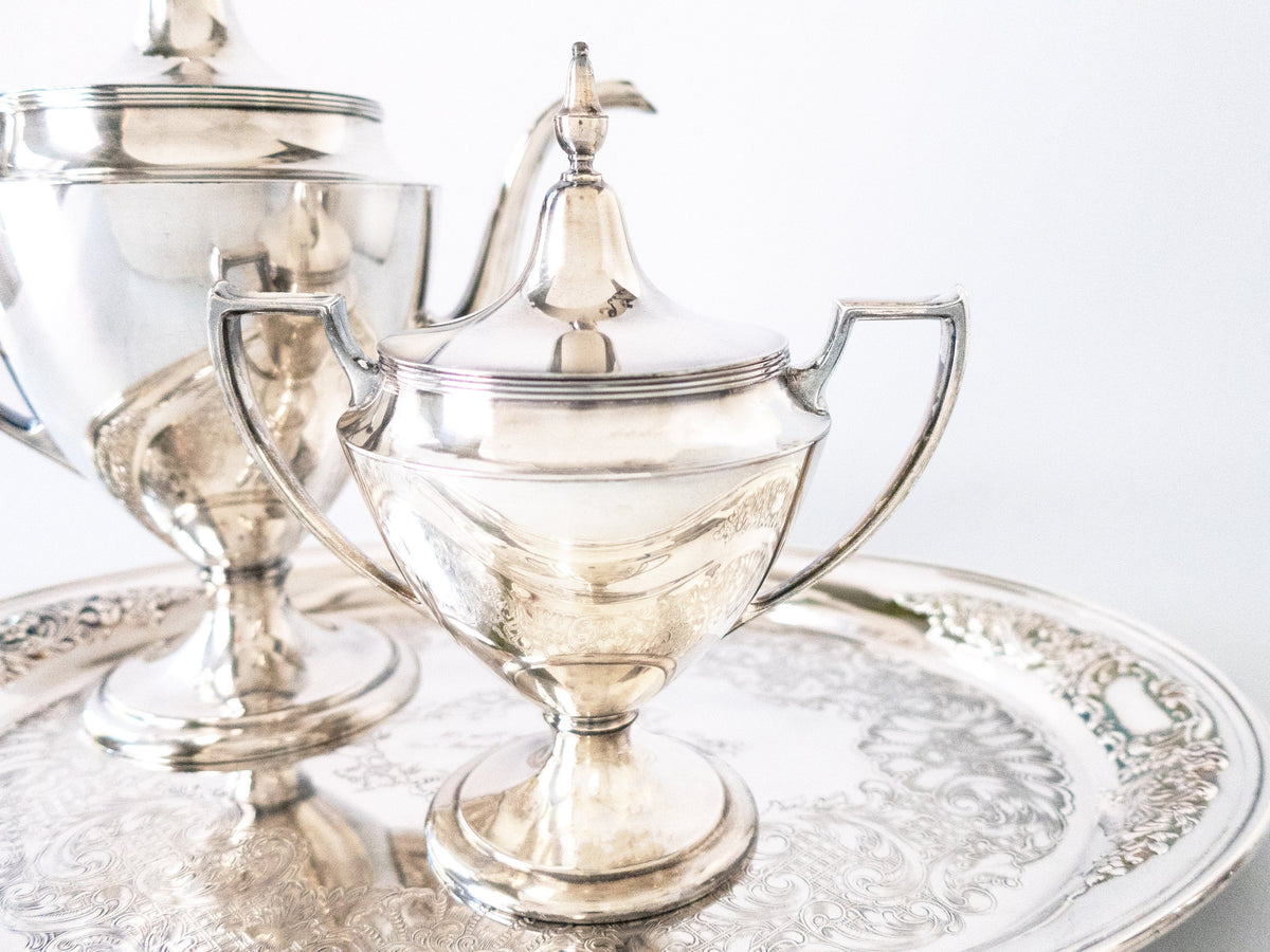 Vintage Pairpoint Silver Plate Tea Set With Tray Art Deco – InventifDesigns