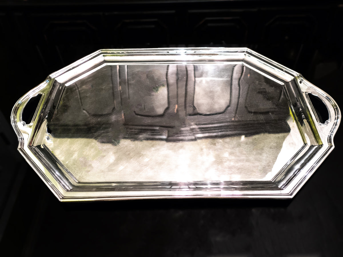 Vintage Silver Plate Oval Octagon Serving Tray Gorham YC1327 Art Deco ...