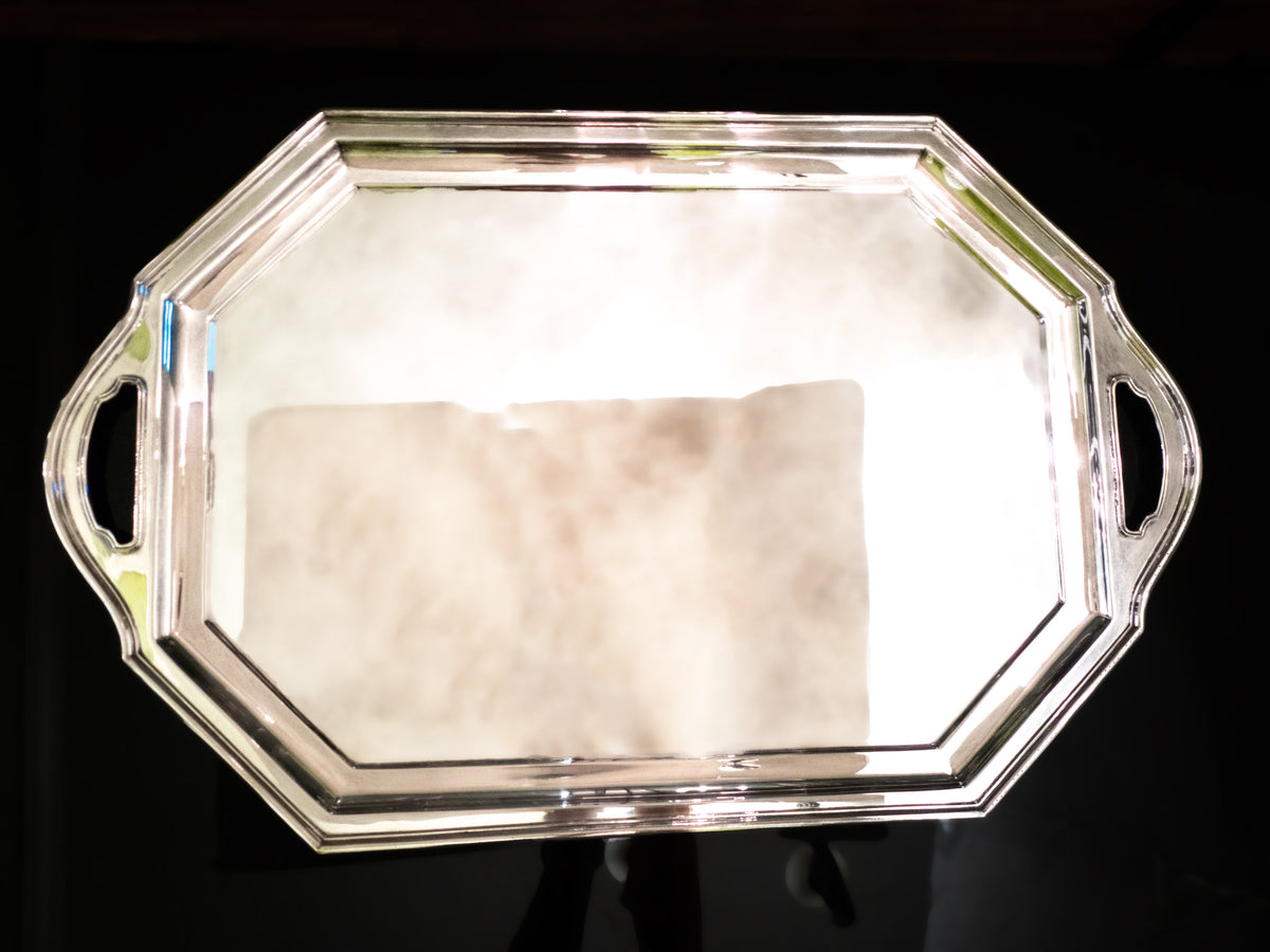 Vintage Silver Plate Oval Octagon Serving Tray Gorham YC1327 Art Deco ...