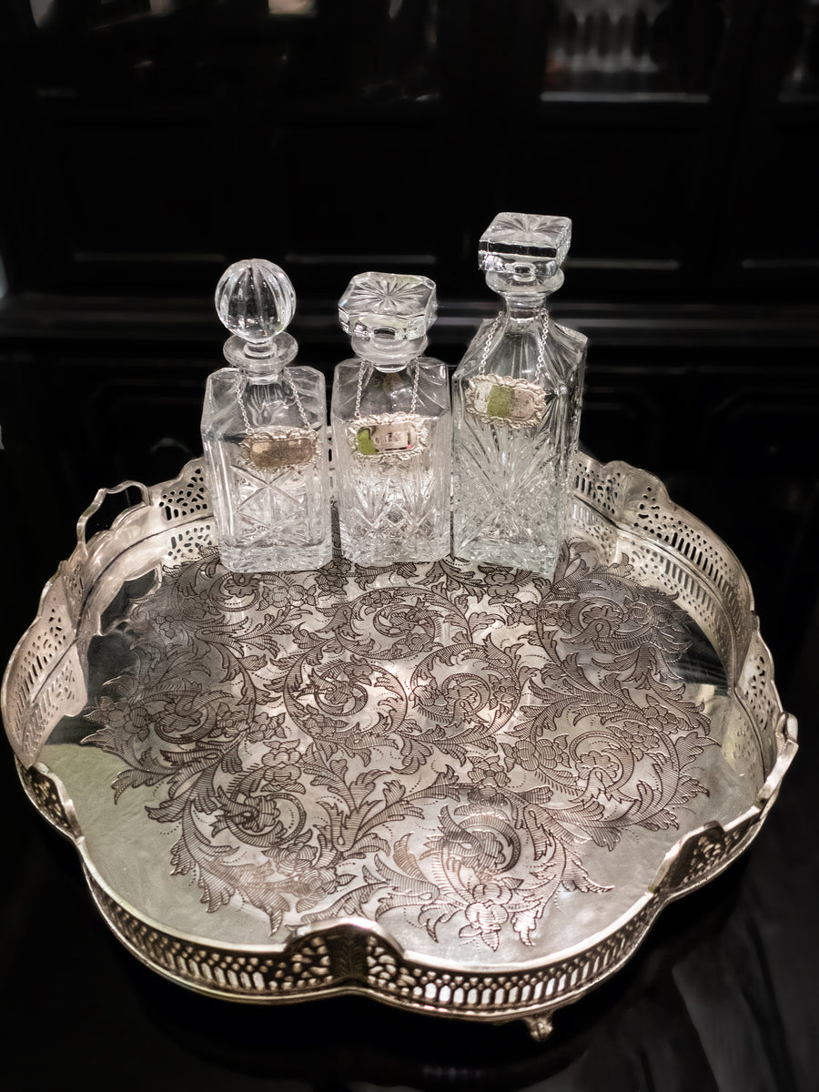 Vintage XL Castilian Silver Serving Tray With Handles And Feet ...