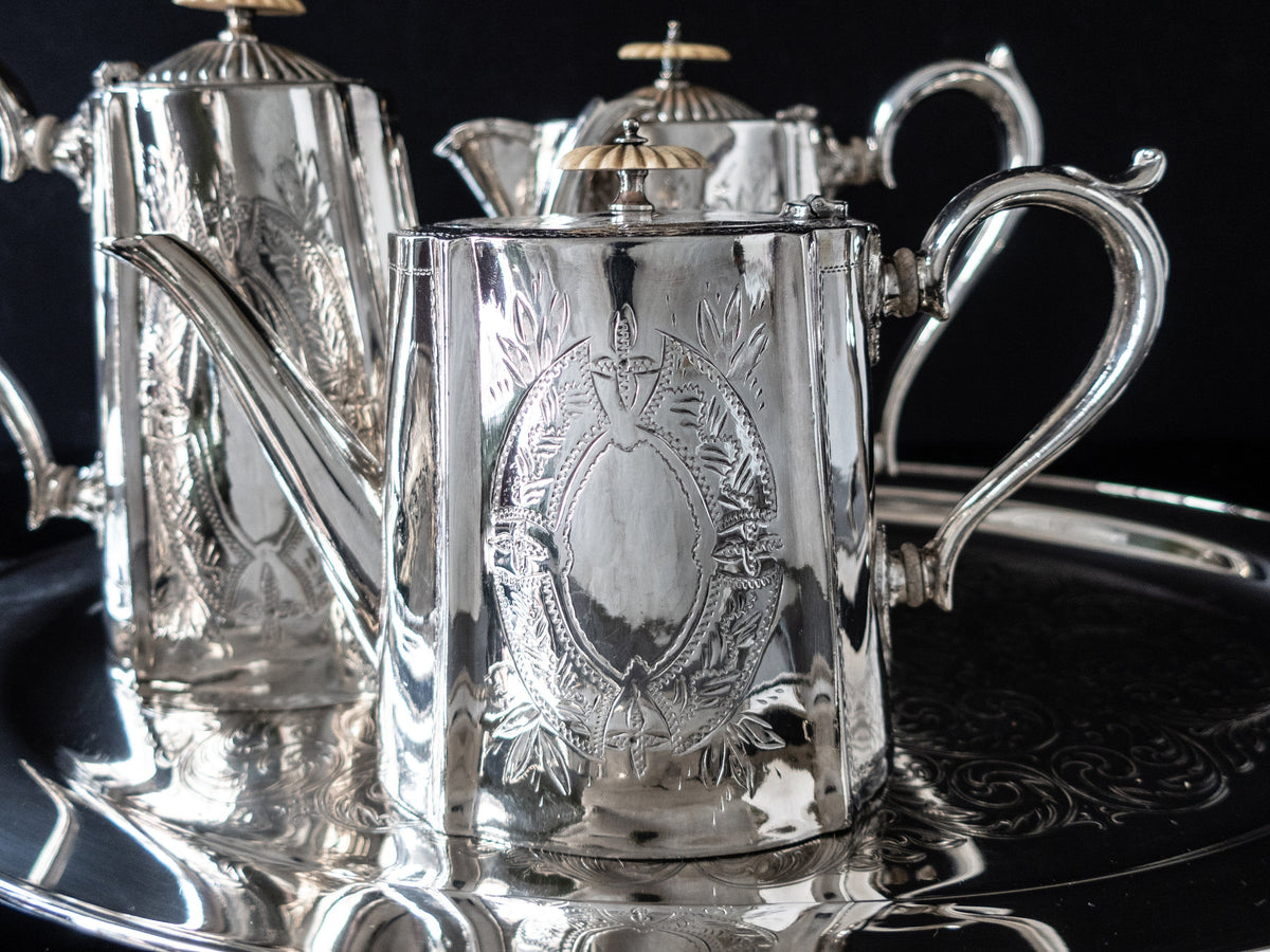 Antique Silver Plate Edwardian Tea Set 6 Piece Set Sheffield England ...