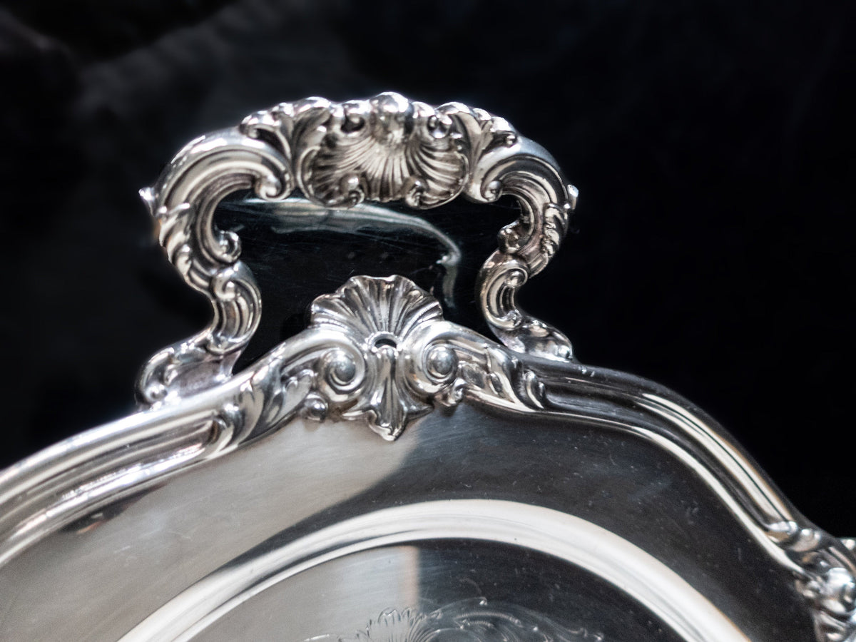 Large Silver Plate Serving Tray Oval Reed And Barton Regent ...