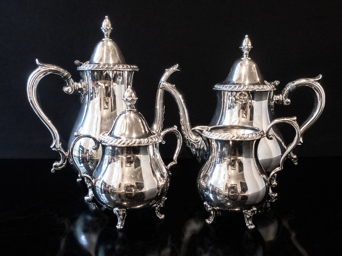 Vintage Silver Plate Coffee Tea Service Set Wallace 601F Coffee Tea Su ...