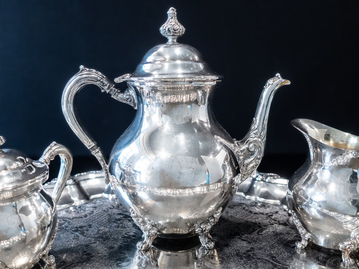 Antique Silver Plate Tea Set Sheets Silverplate Co 1875 – InventifDesigns