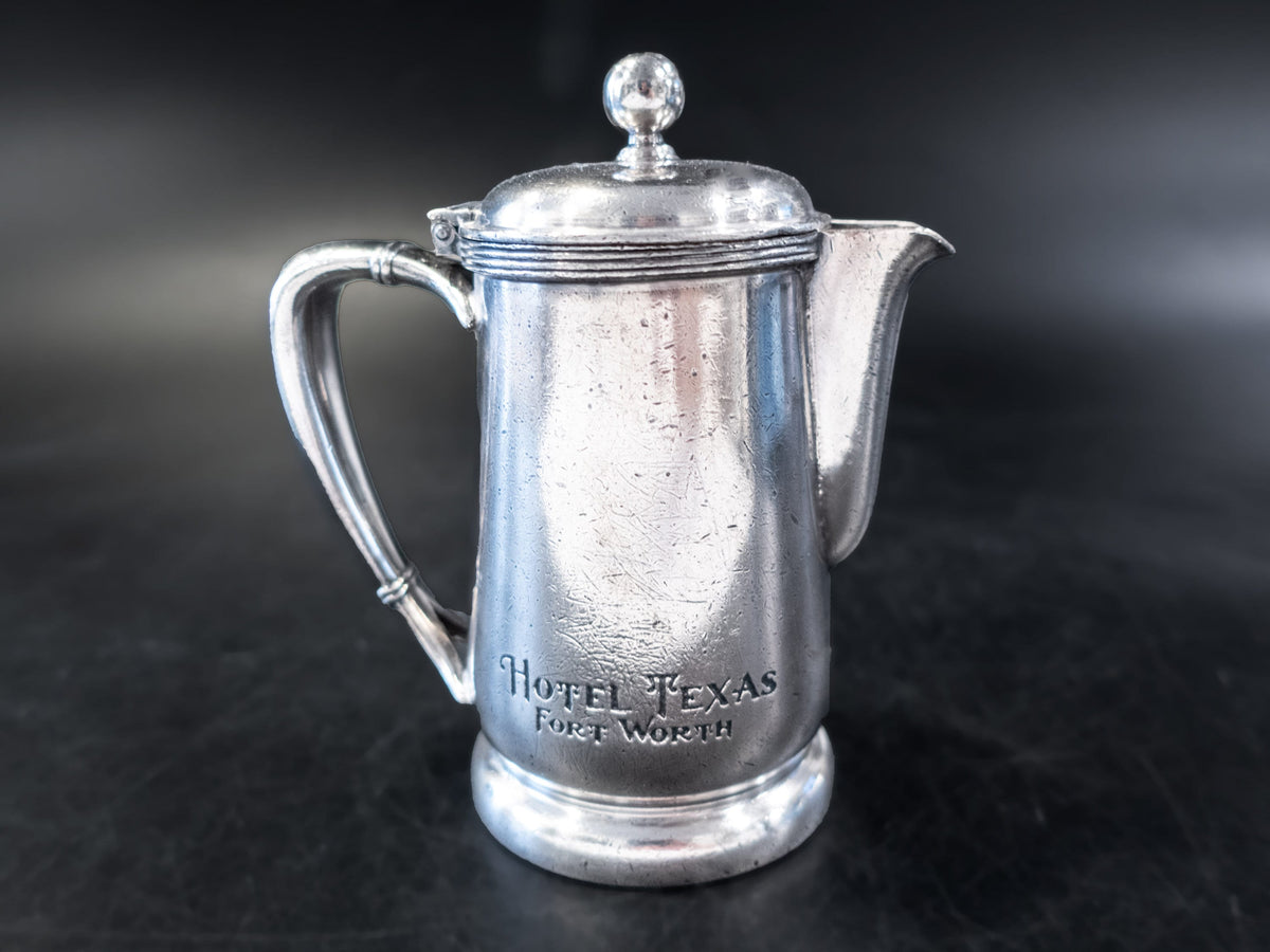 Hotel Texas Forth Worth Silver Soldered Teapot Pitcher JFK ...